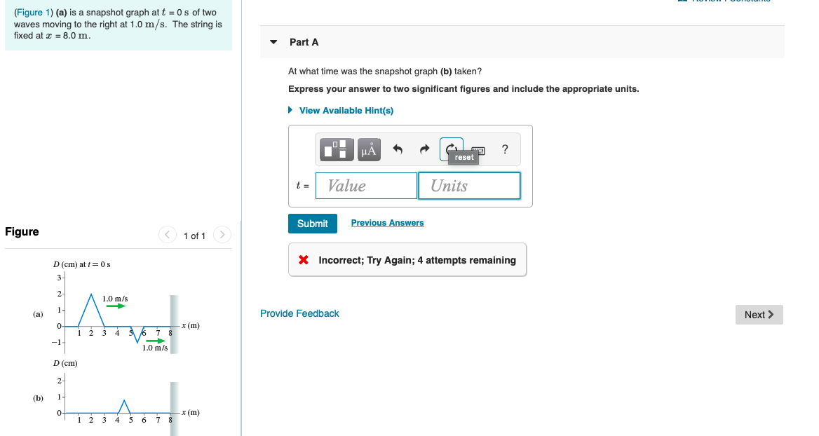 Solved (Figure 1) (a) is a snapshot graph at t = 0 s of two | Chegg.com