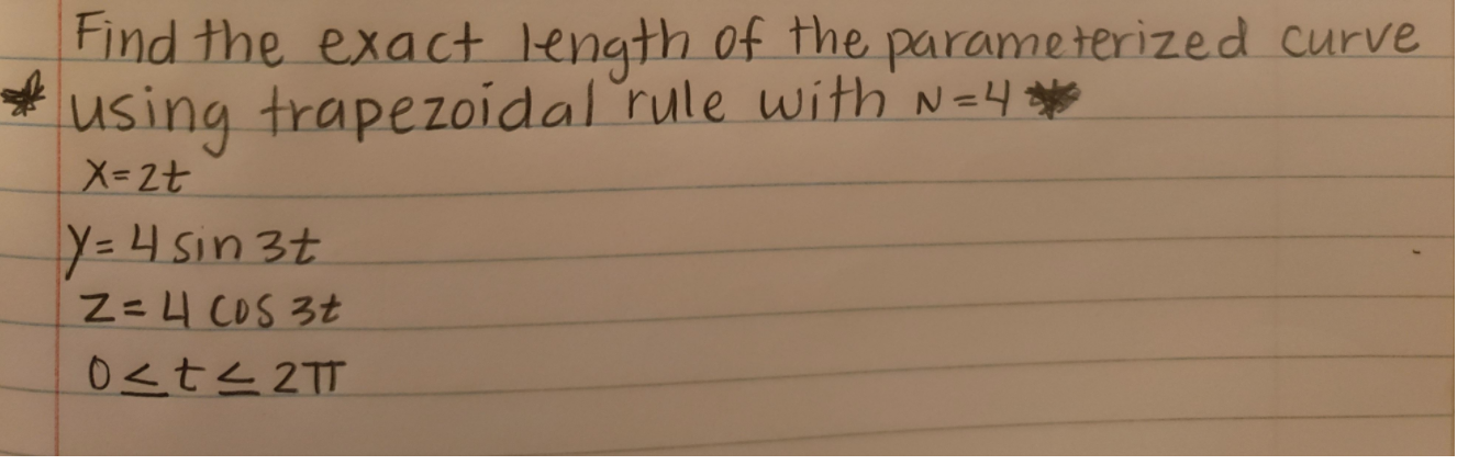 Solved Find the exact length of the parameterized curve * | Chegg.com