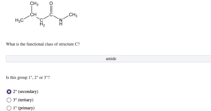Solved ch C: H3C 'N CH3 H2C. CH3 What is the functional | Chegg.com