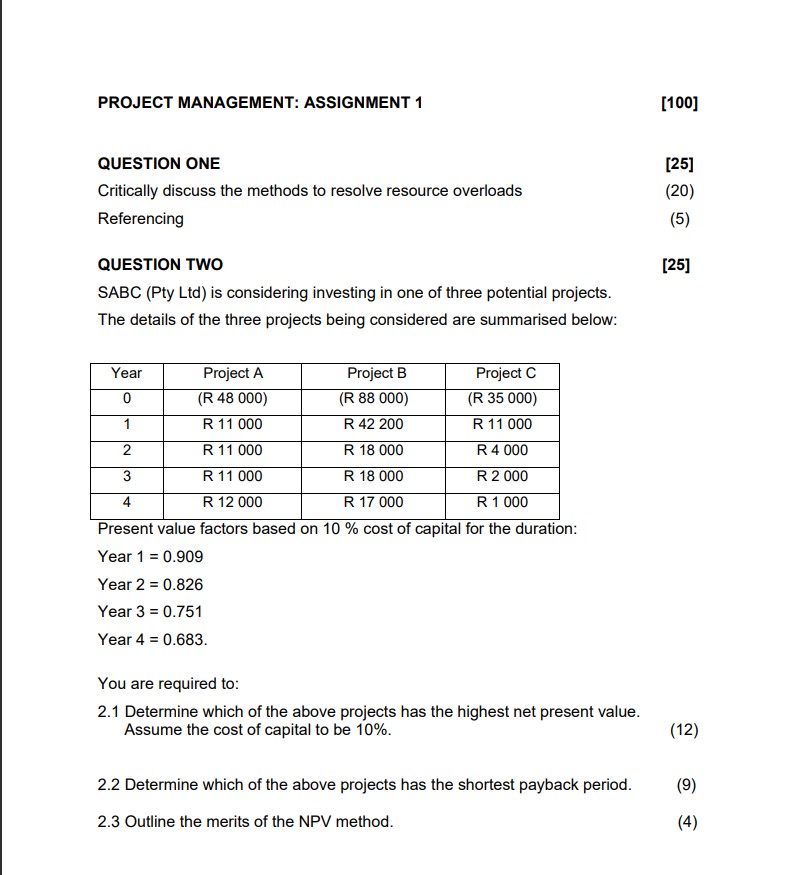 Solved QUESTION TWO SABC (Pty Ltd) is considering investing | Chegg.com