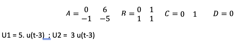 Solved Given the matrices A, B, C and D of a state variable | Chegg.com