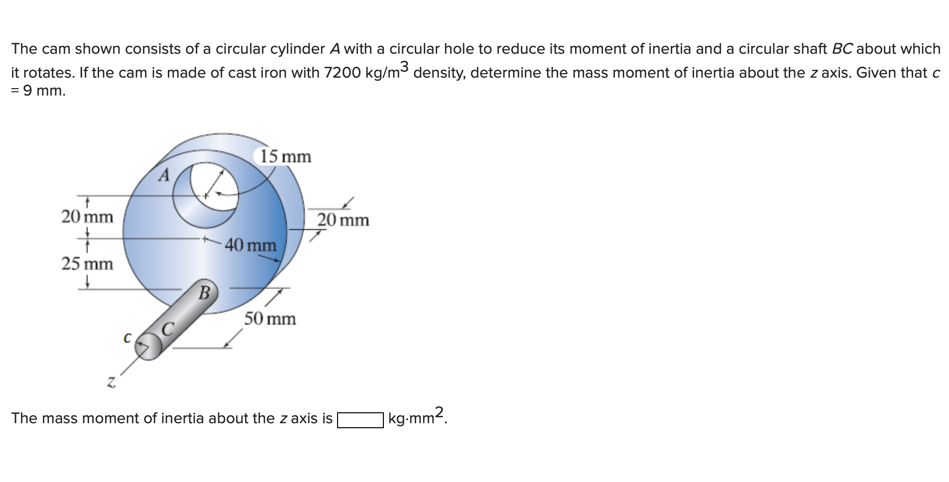 Solved The cam shown consists of a circular cylinder A with | Chegg.com