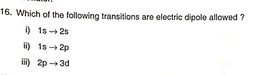 Solved 6. Which of the following transitions are electric | Chegg.com