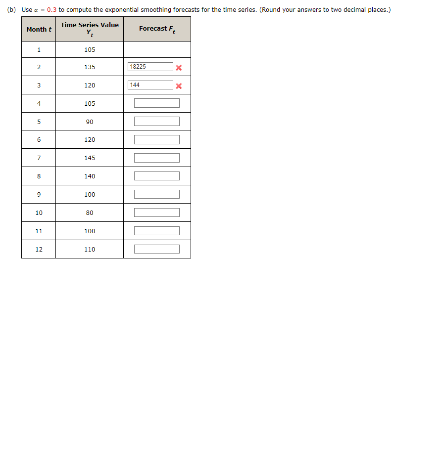 Solved (c) Use a smoothing constant of 𝛼 = 0.5 to compute | Chegg.com