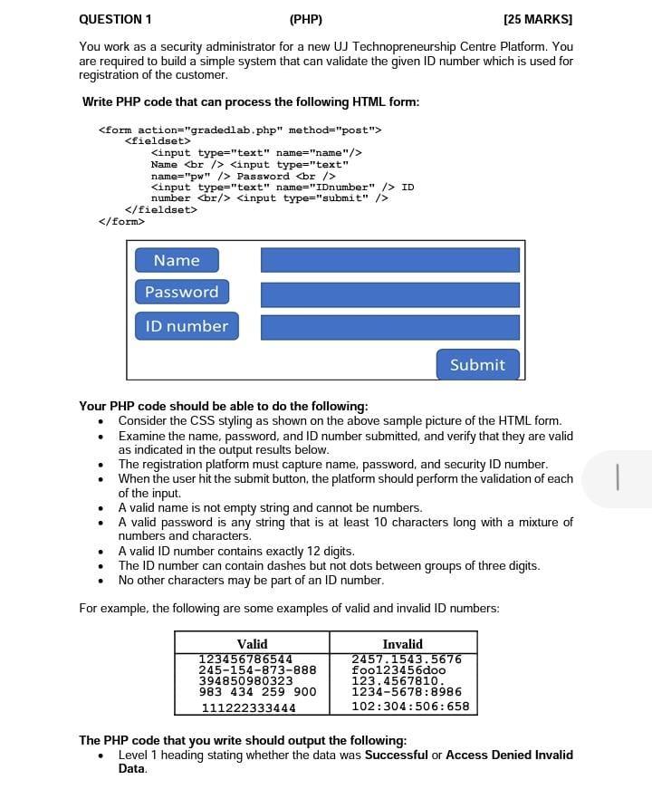Solved QUESTION 1 (PHP) [25 MARKS You work as a security | Chegg.com