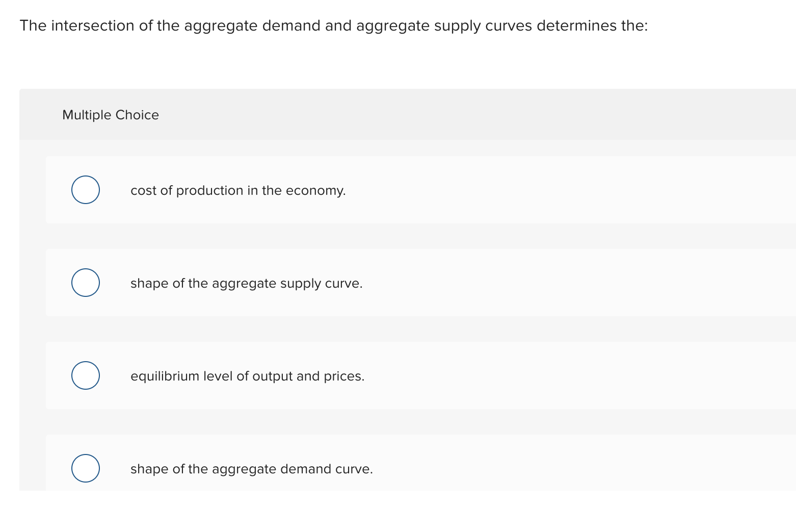 Solved The intersection of the aggregate demand and | Chegg.com