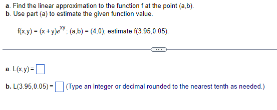 Solved a. Find the linear approximation to the function f at | Chegg.com