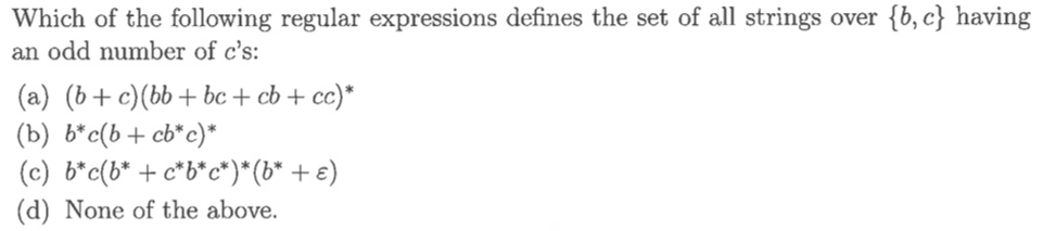 Solved Which of the following regular expressions defines | Chegg.com
