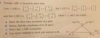 Solved Triangle ABC is formed by three lines Line I CAB) is | Chegg.com