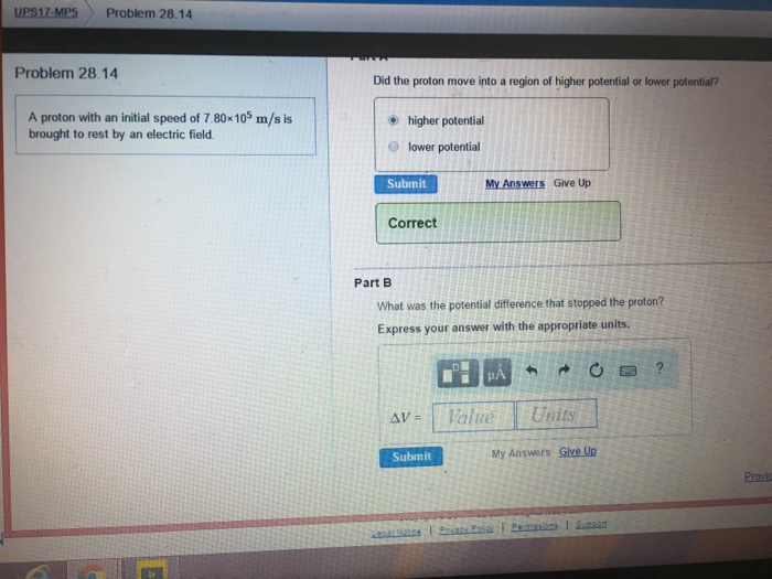 Solved A proton with an initial speed of 7.80 times 10^5 m/s | Chegg.com