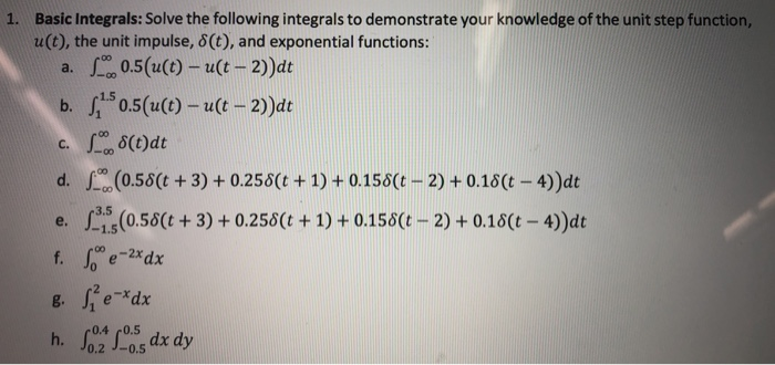 Solved Basic Integrals: Solve the following integrals to | Chegg.com