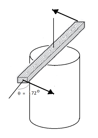 Solved A long piece of lumber is pivoted to rotate about | Chegg.com