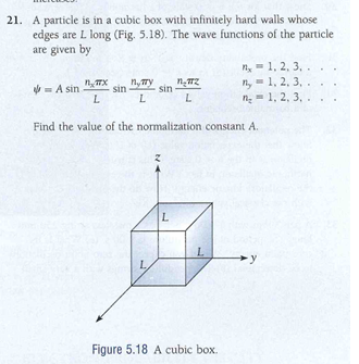 Solved 1. A particle is in a cubic box with infinitely hard | Chegg.com
