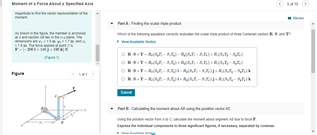 Solved B)Using the position vector from A to C, calculate | Chegg.com
