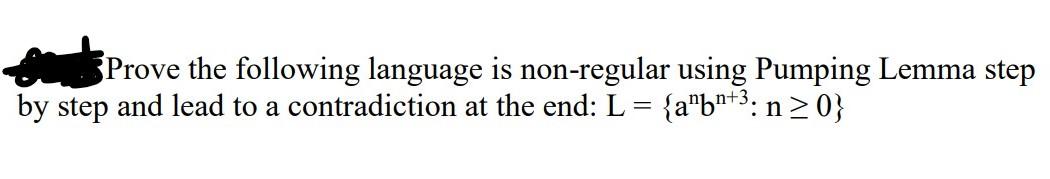 Solved Prove the following language is non-regular using | Chegg.com