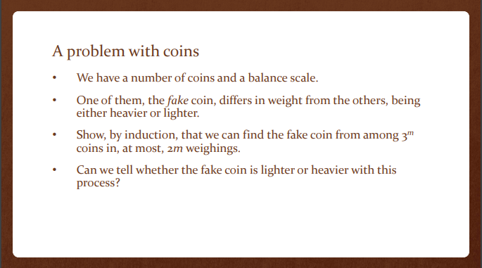 Solved A problem with coins We have a number of coins and a | Chegg.com