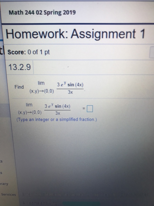 Solved Math 244 02 Spring 2019 Homework Assignment 1 Score Chegg