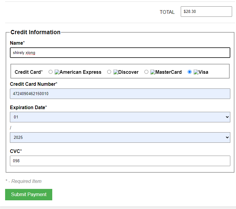 why did not work after click submit payment button, | Chegg.com