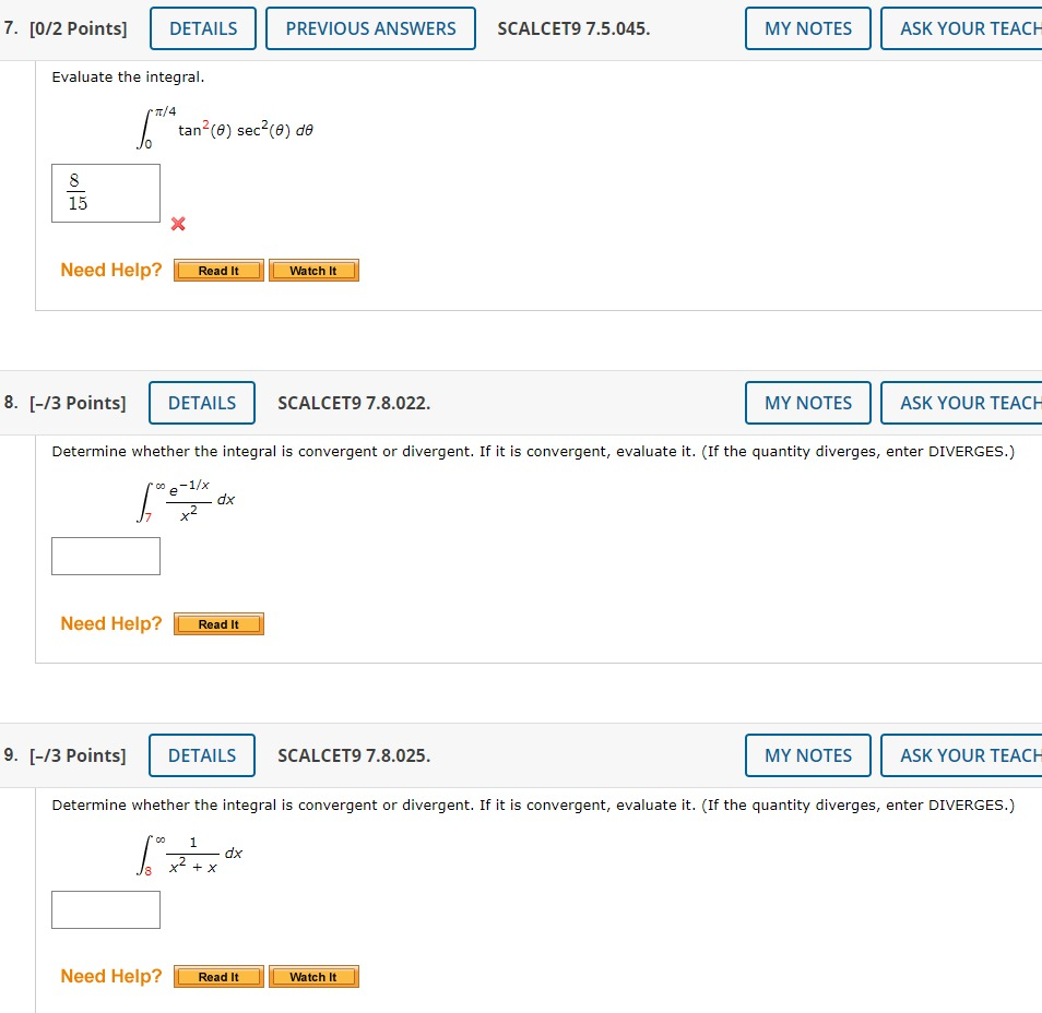 Solved 7. [0/2 points) DETAILS PREVIOUS ANSWERS SCALCET9 | Chegg.com