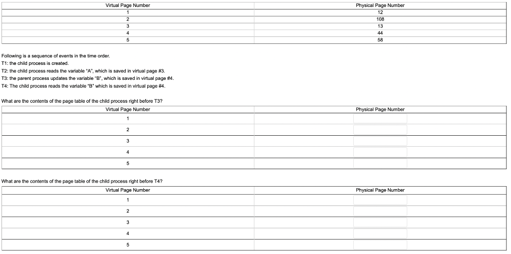 Solved Following is the page table of a process right before | Chegg.com