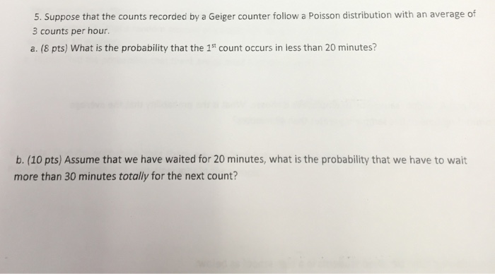 Solved Suppose that the counts recorded by a Geiger counter | Chegg.com