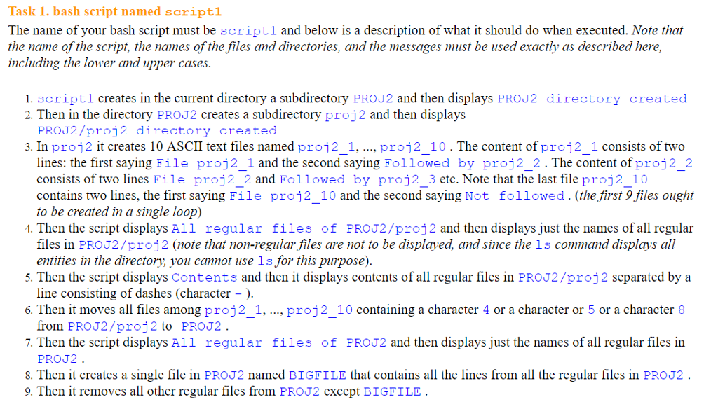 Task 1. bash script named script The name of your | Chegg.com