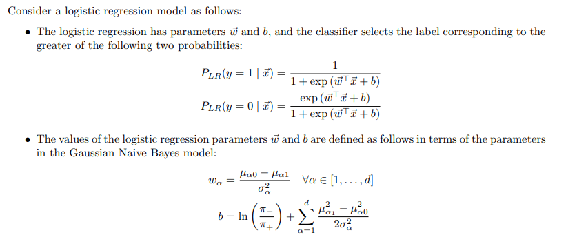 Solved Consider a logistic regression model as follows: - | Chegg.com