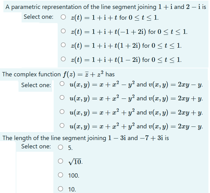 Solved A parametric representation of the line segment | Chegg.com