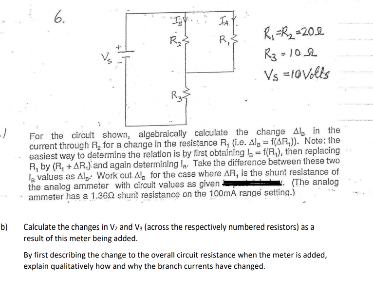 Solved R1=R2=20lR3=10ΩVS=10Volts For the circuit shown, | Chegg.com
