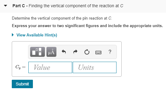 Solved Part A Finding the vertical component of the reaction | Chegg.com