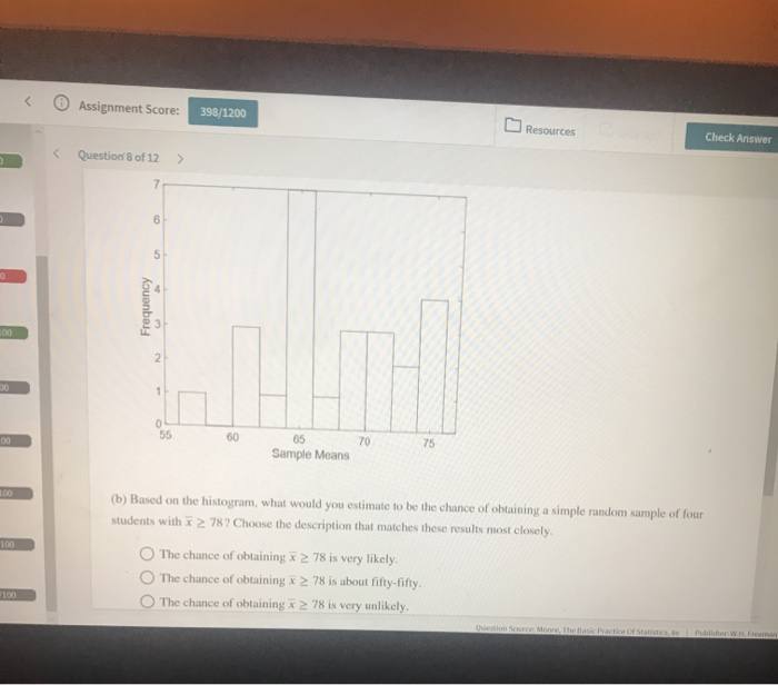 Solved Assignment Score: 398/1200 Resources Check Answer | Chegg.com