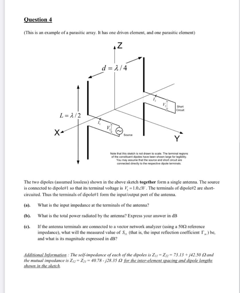 Question 4 (This is an example of a parasitic array. | Chegg.com