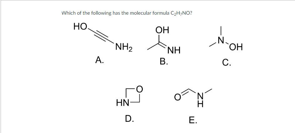 Solved Which of the following has the molecular formula | Chegg.com