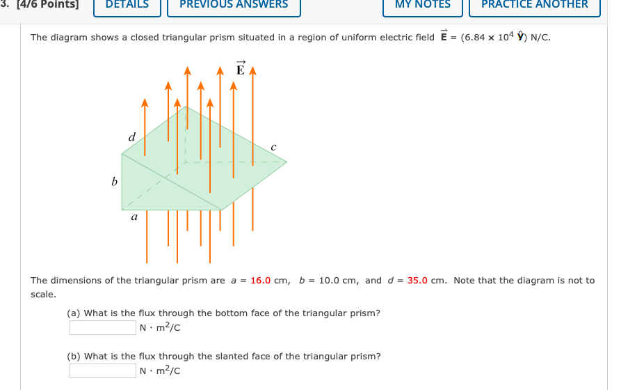 Solved The diagram shows a closed triangular prism situated | Chegg.com