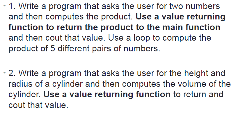 Solved -1. Write a program that asks the user for two | Chegg.com