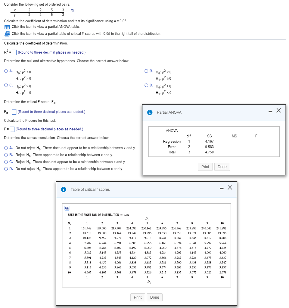 Solved Consider the following set of ordered pairs Calculate | Chegg.com