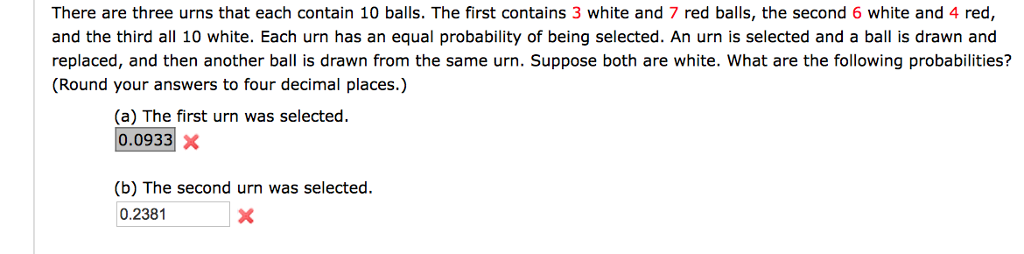 Solved There are three urns that each contain 10 balls. The | Chegg.com