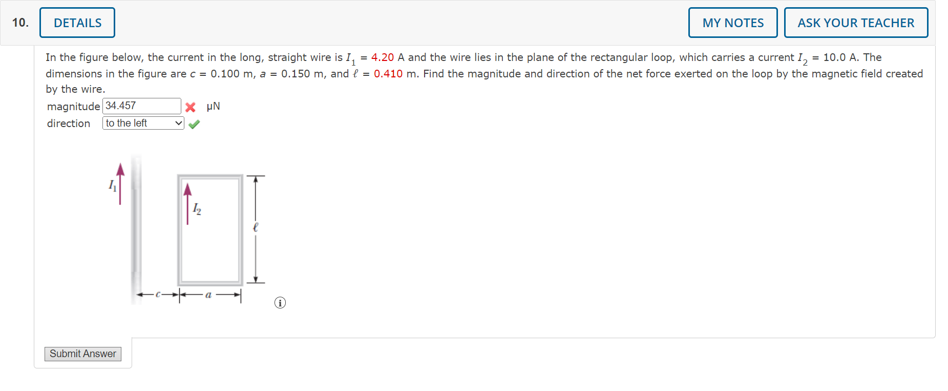 Solved In the figure below, the current in the long, | Chegg.com
