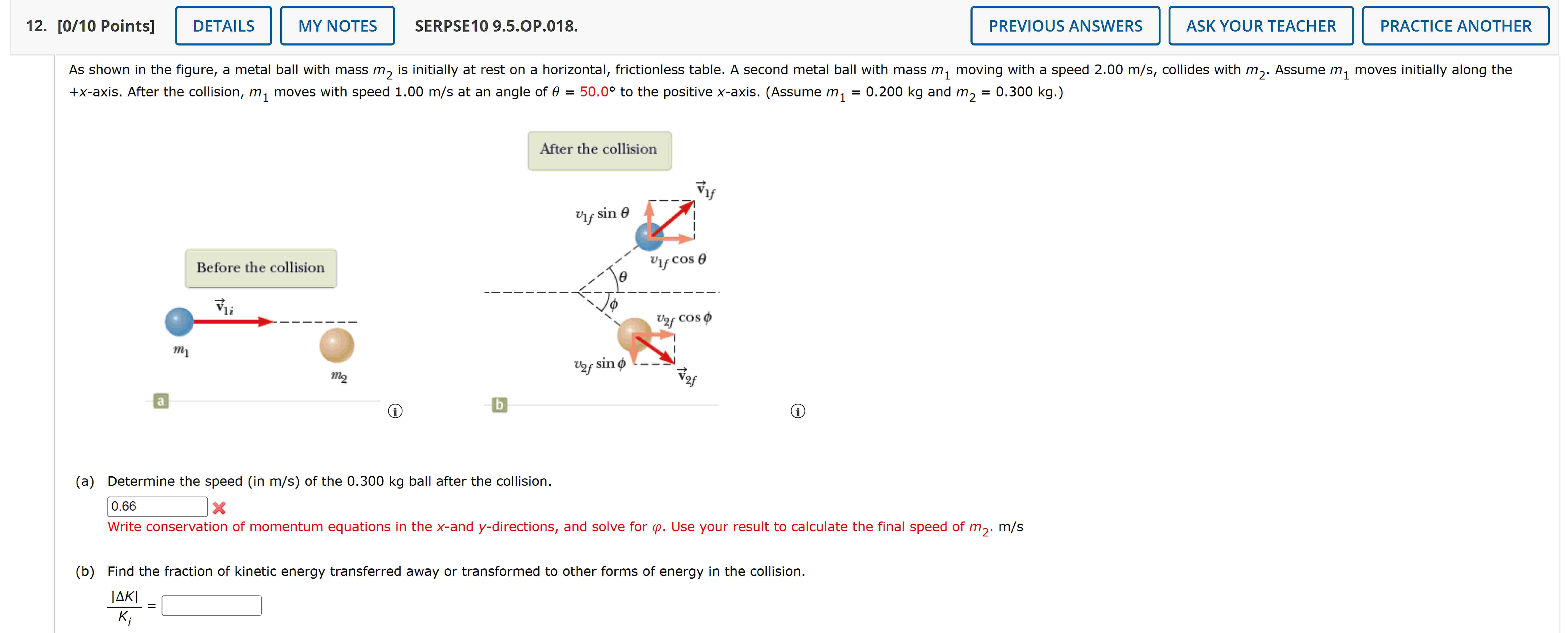 Solved +x-axis. After the collision, m_(1) ﻿moves with speed | Chegg.com