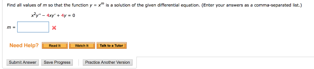 Solved Find all values of m so that the function y = xm is a | Chegg.com