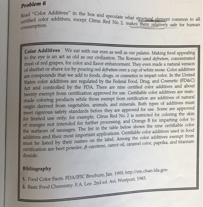 Solved Read "Color Additives" in the box and certified color | Chegg.com