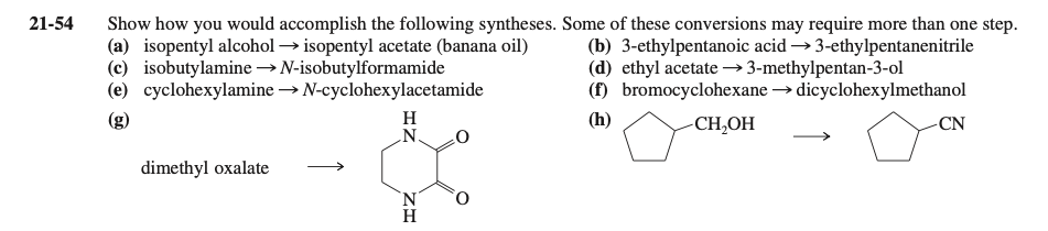 Solved 21-54 Show how you would accomplish the following | Chegg.com