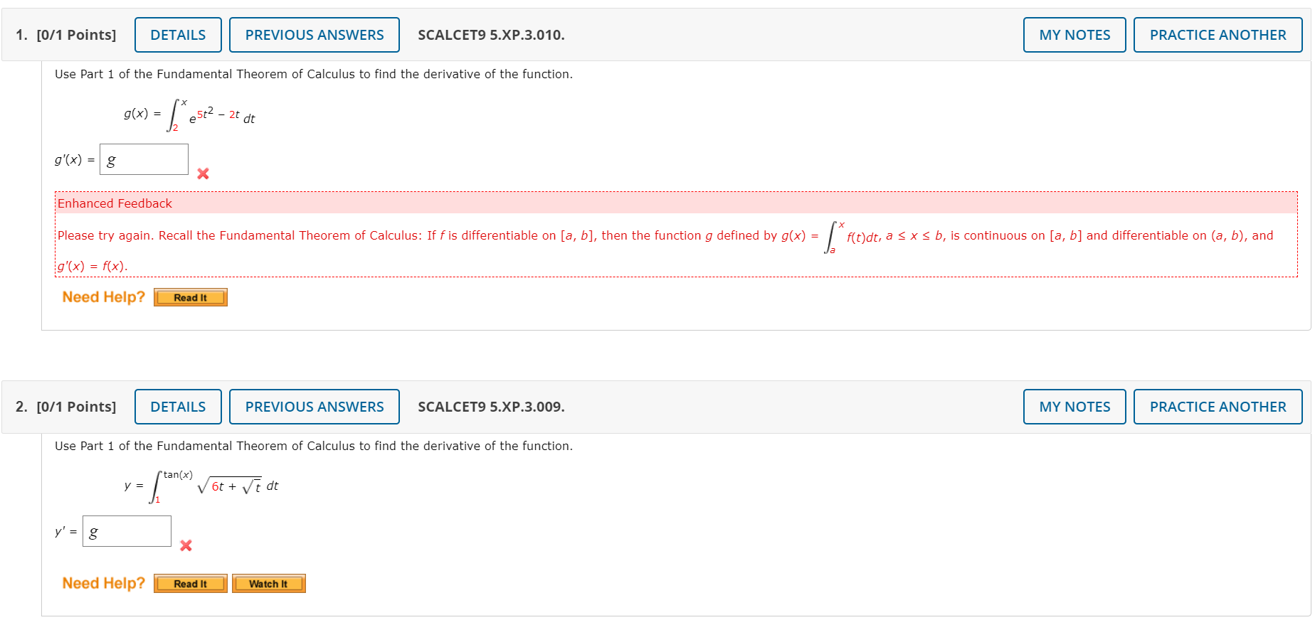 Solved 1. [0/1 Points] DETAILS PREVIOUS ANSWERS SCALCET9 | Chegg.com