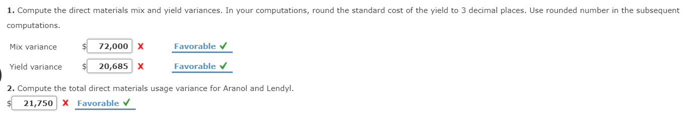 Solved Direct Materials Usage Variance, Direct Materials Mix | Chegg.com