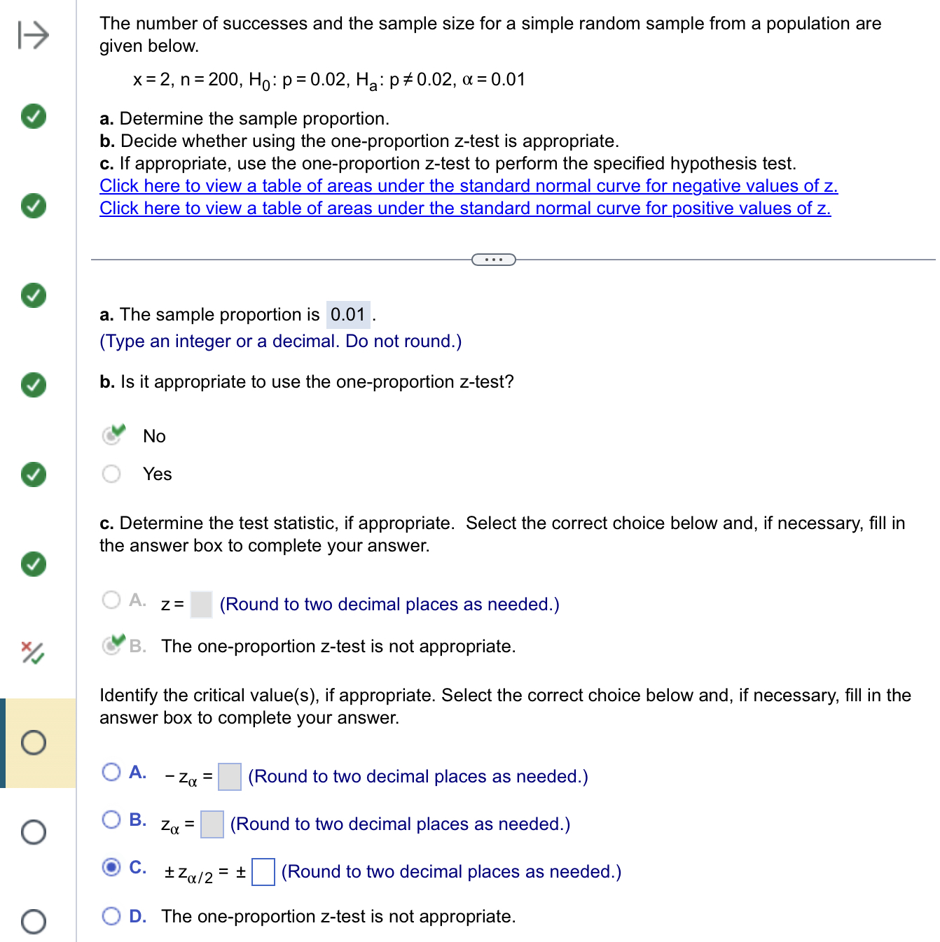 Solved The number of ﻿successes and the sample size for a | Chegg.com