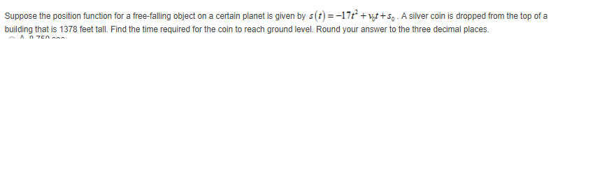 Solved Suppose the position function for a free-falling | Chegg.com