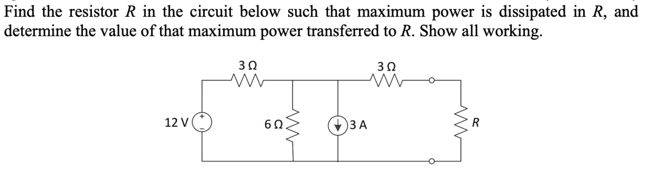 Solved Find the resistor R ﻿in the circuit below such that | Chegg.com