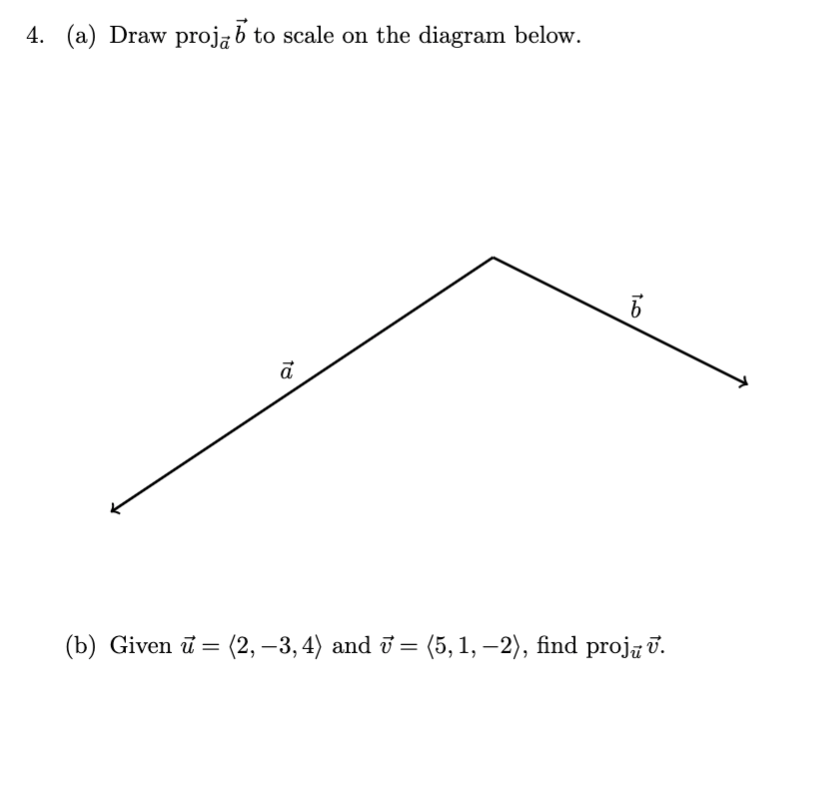 Solved 4. (a) Draw projāā to scale on the diagram below. ū Б | Chegg.com