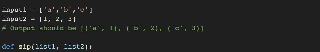 Solved (a, 9 points) Write a function zip() that takes two | Chegg.com