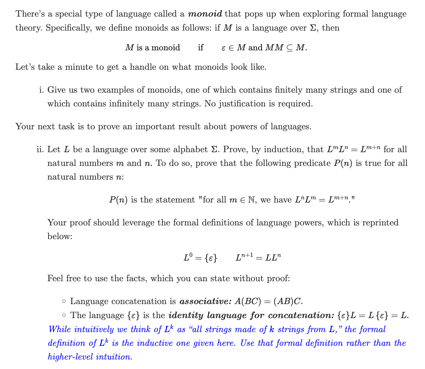 Solved There's a special type of language called a monoid | Chegg.com